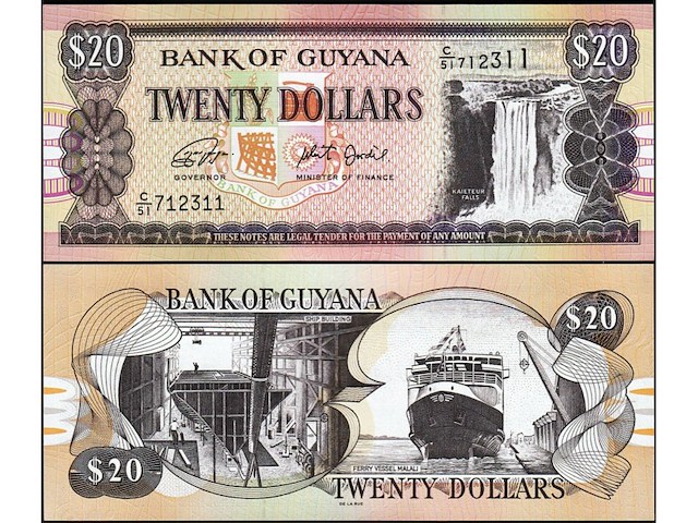 Guyana 20 Dollars 2018. UNC