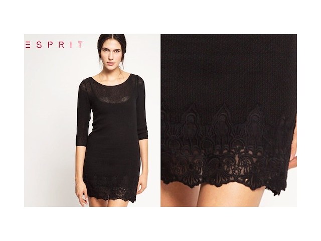 edc by ESPRIT black/ pletena sa cipkom NOVO 32, 36, 38