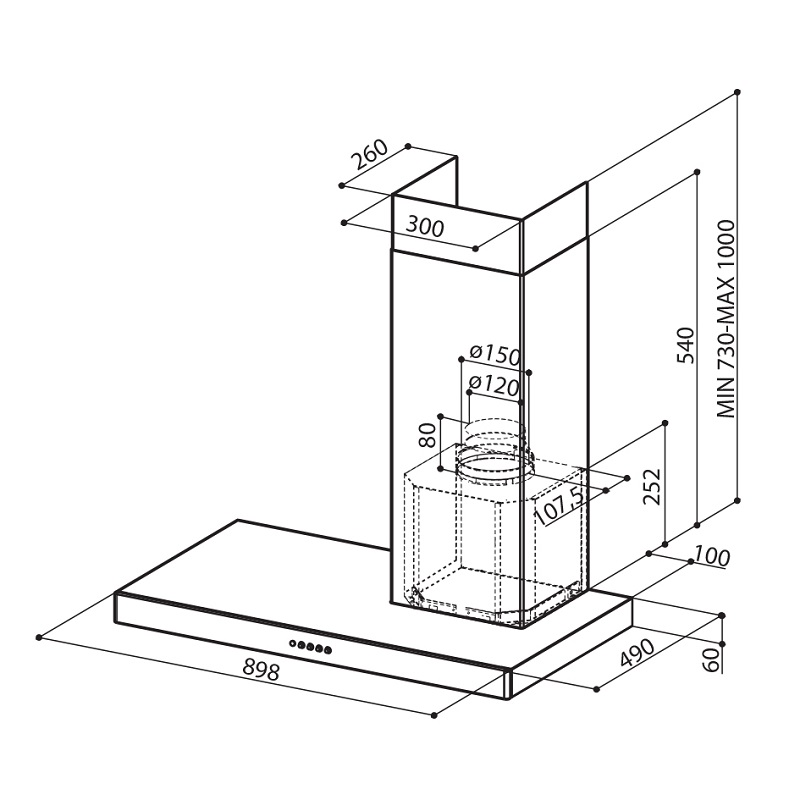 Faber aspirator STILO SX/SP A90