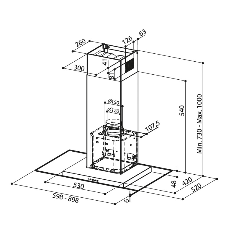 Eurolux-Faber aspirator GLASSY EG10 A60