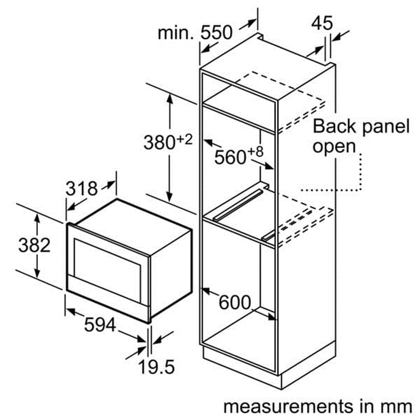 Bosch ugradna mikrotalasna rerna BFL634GS1