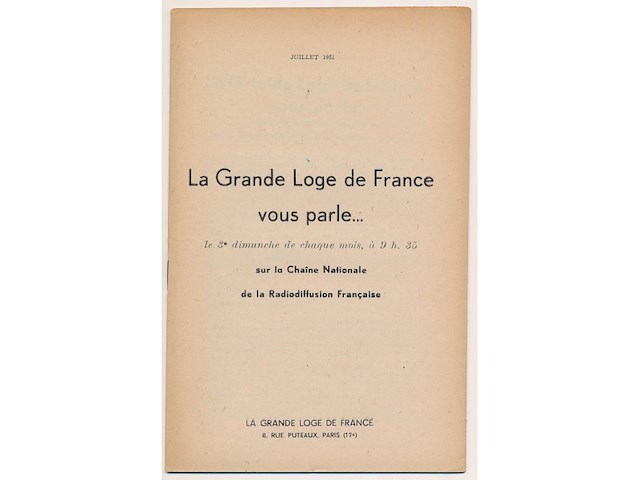 LA GRANDE LOGE DE FRANCE VOUS PARLE ...