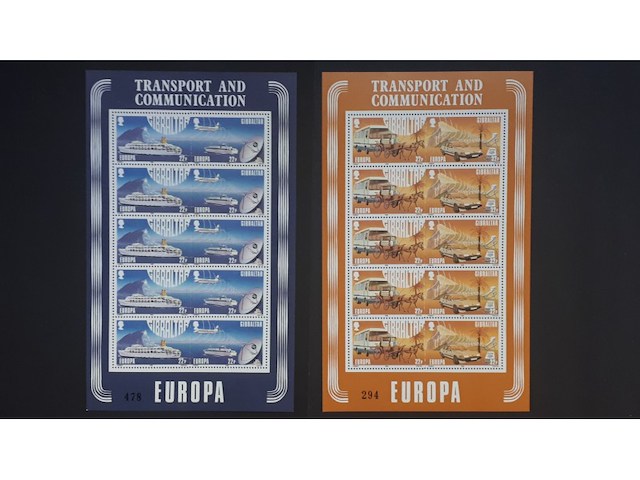 Europa CEPT - Gibraltar 1988. 2xtab-kompl.**Transport