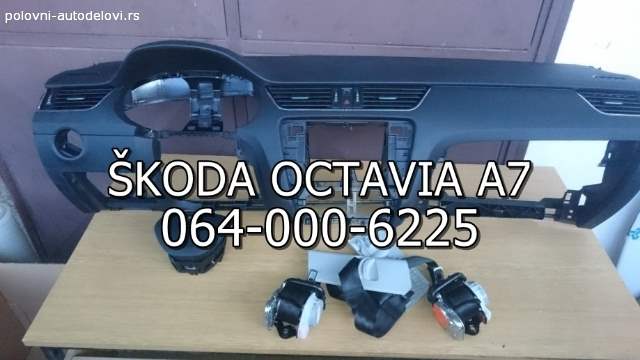 Škoda octavia A7 tabla airbegovi pojasevi