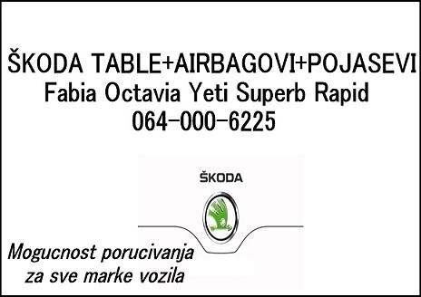 Table airbegovi pojasevi skoda