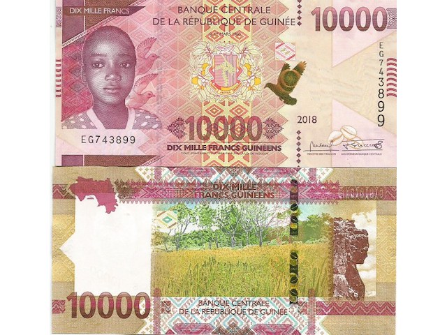 Guinea 10.000 francs 2018. UNC