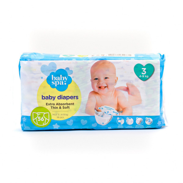 Baby spa pelene 3 midi 4-9kg 56kom