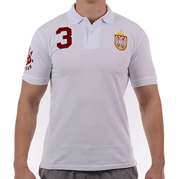 Bela polo majica Ragbi Srbija