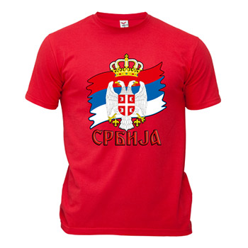 Crvena majica "Grb Srbije na zastavi"