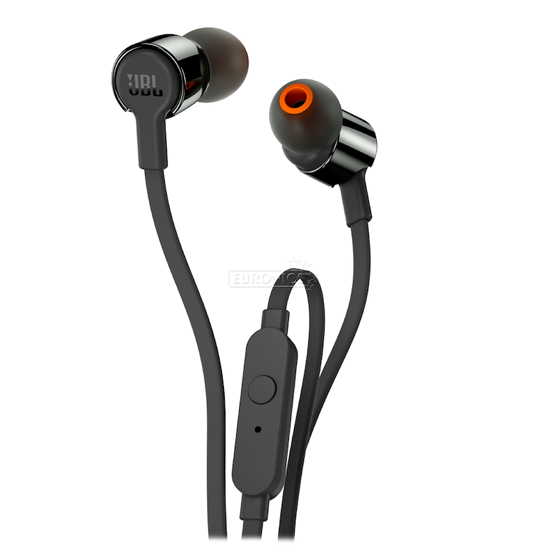 Slušalice JBL T210 BLK (crne, sa univerzalnim kontrolama i mikrofonom, 3.5mm)