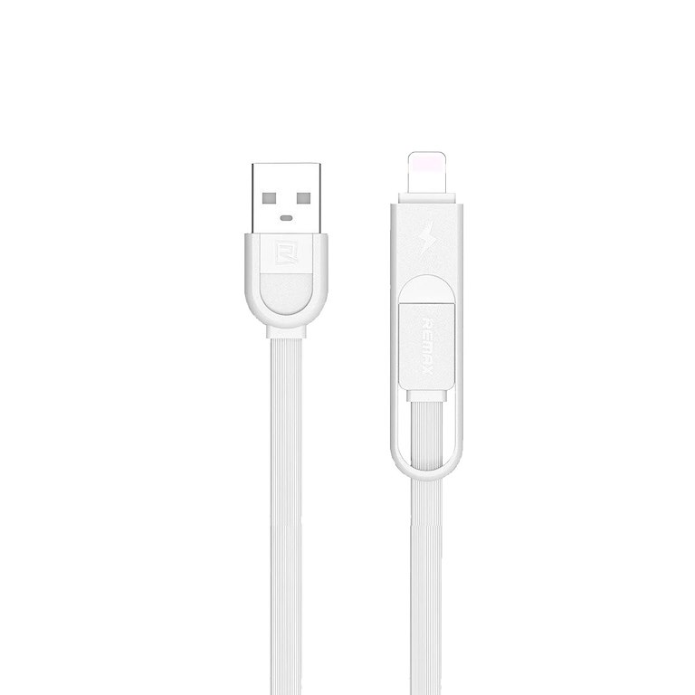 USB Data Cable REMAX RC-033t DUAL za iPhone 5/6/micro USB (2A) beli 1m