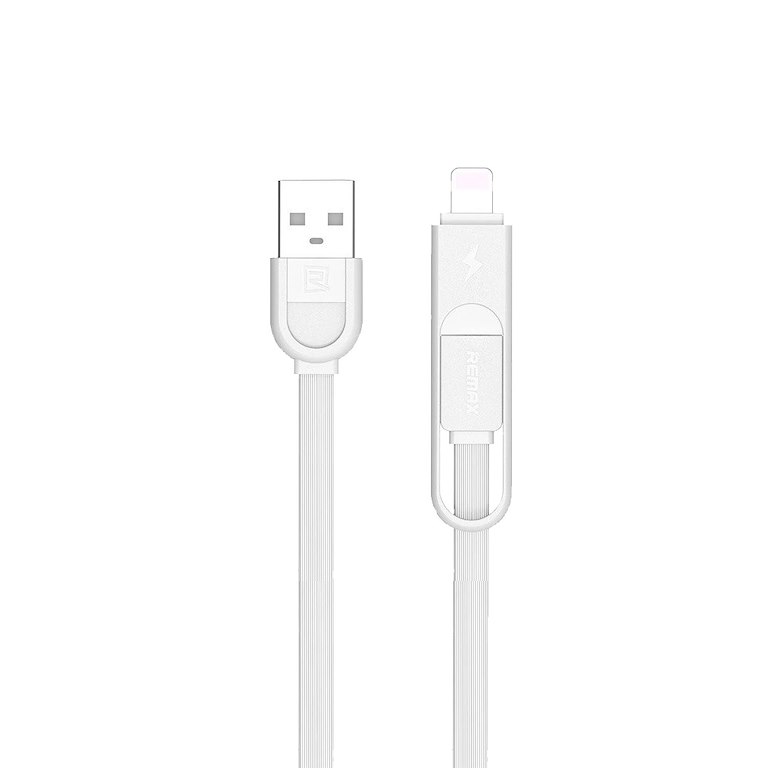 USB Data Cable REMAX RC-033t DUAL Za IPhone 5/6/Micro USB (2A) Beli 1m