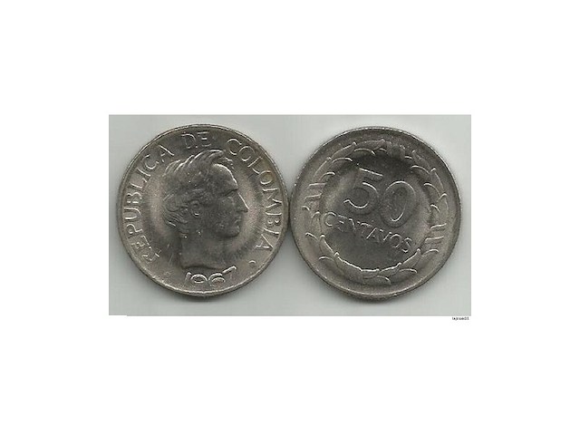 Kolumbija 50 centavos 1967. UNC