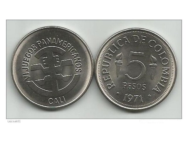 Kolumbija 5 pesos 1971. UNC