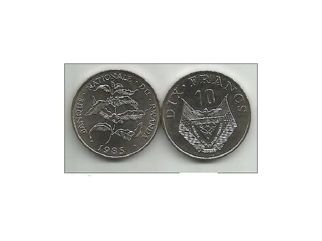Rwanda Ruanda 10 francs 1985. UNC