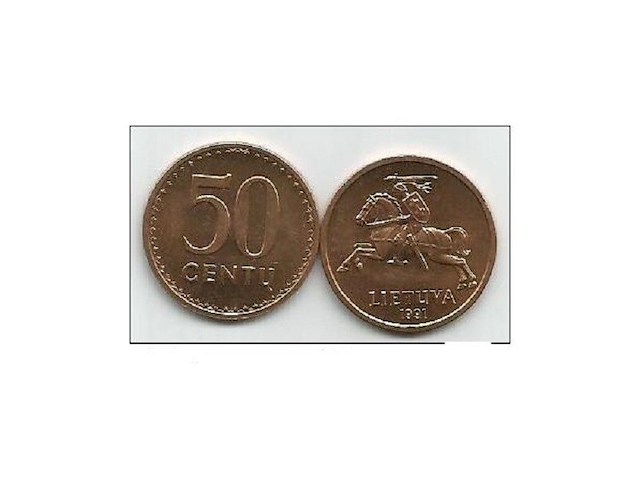 Litvanija 50 centu 1991. UNC