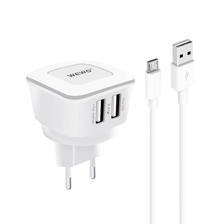 WEWO W-011 Punjač 2XUSB 2.4A + micro USB cable