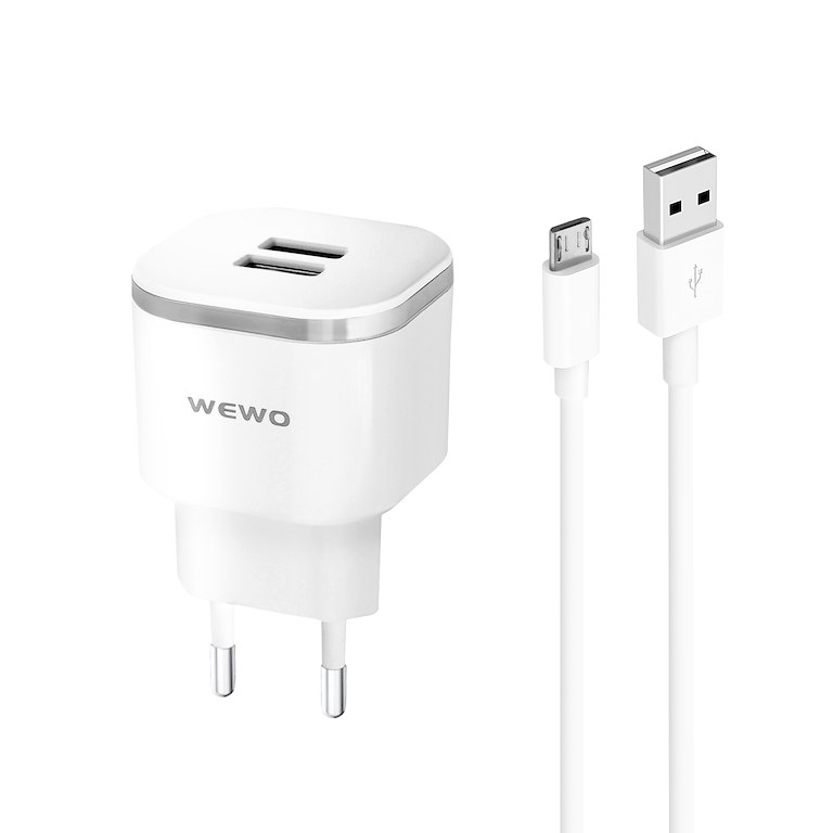 WEWO W-001 Punjač 2XUSB 2.4A + Micro USB Cable