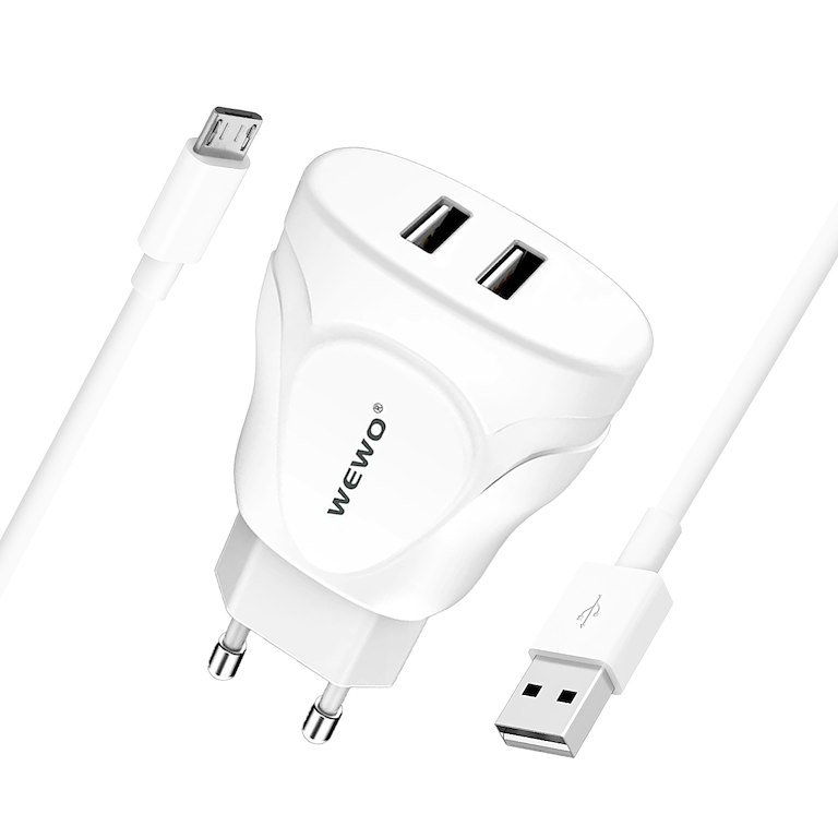 WEWO W-002 Punjač 2XUSB 2.1A + micro USB cable