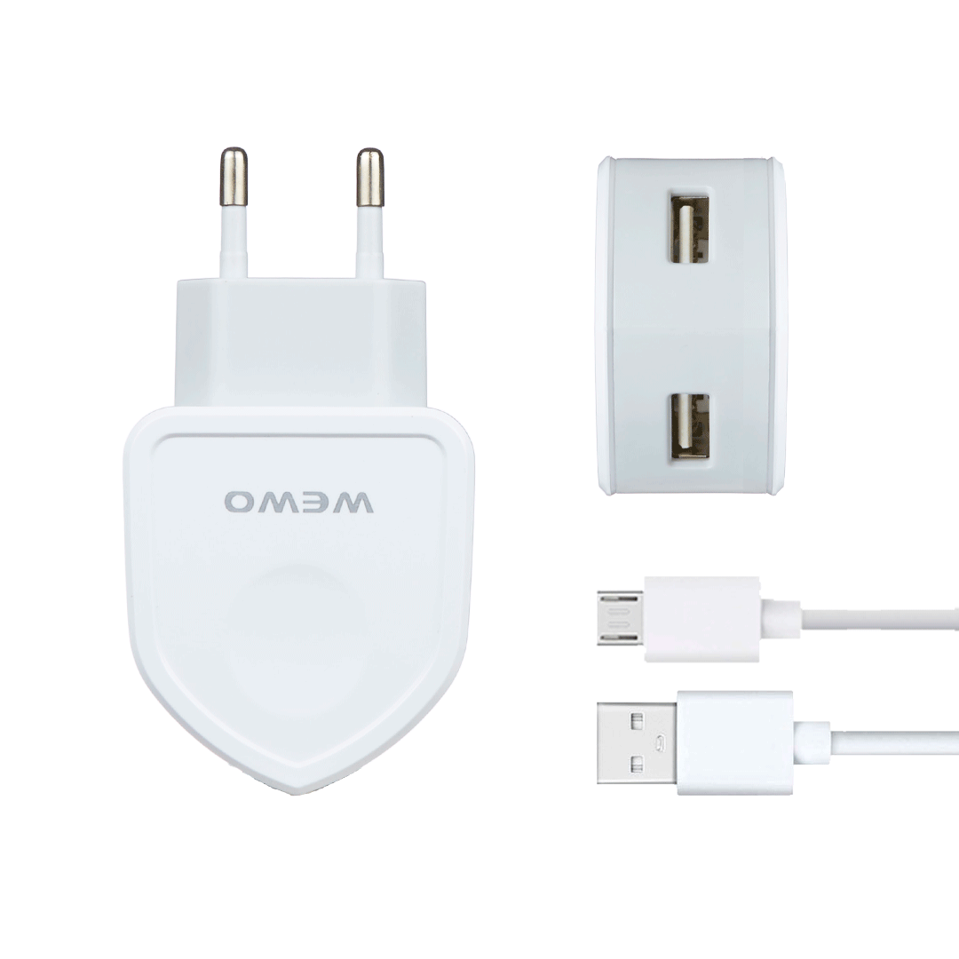 WEWO W-003 Punjač 2XUSB 2.1A + micro USB cable