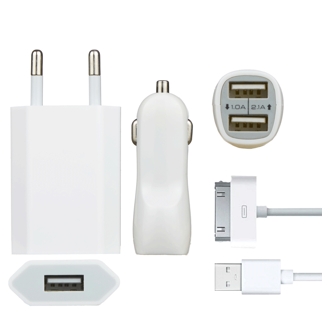 POWERFUL TD-LTE Punjač 3 in 1 za iPhone 4G/4S (kućni+auto+USB cable)