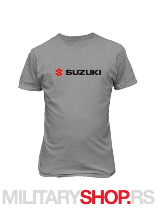 Siva pamučna majica sa logom SUZUKI
