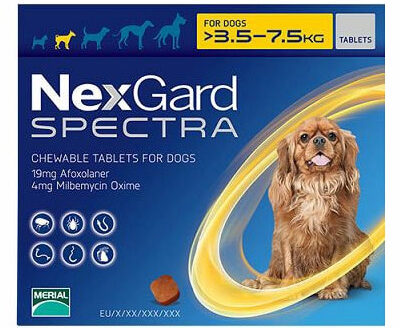 NEXGARD spectra S 3,5-7,5kg jedna tableta, dostupno samo na recept veterinara u shopu