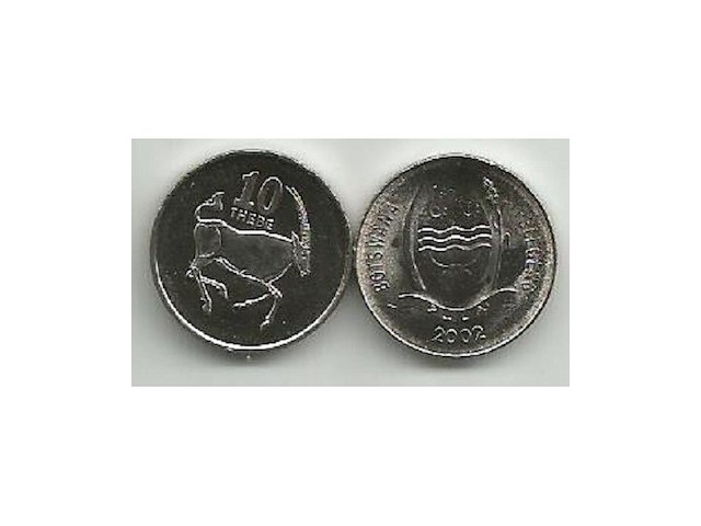 Botswana 10 thebe 2002. UNC