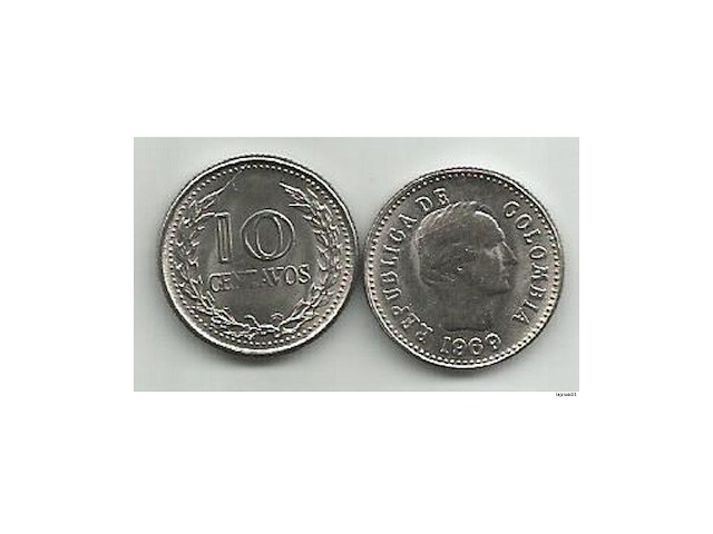 Kolumbija 10 centavos 1969. UNC