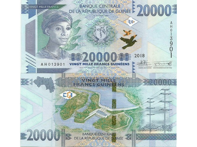Guinea 20.000 francs 2018. UNC