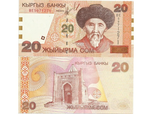 KYRGYZSTAN KIRGISTAN 20 som 2002. UNC