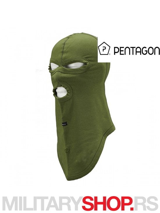 Fantomka zelena K14015 Balaklava sa tri otvora Pentagon