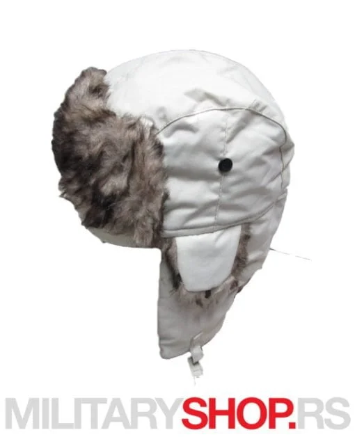 Zimska kapa Šubara sa postavom od krzna bele boje