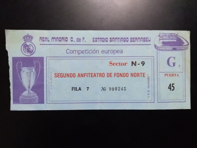 FUDBAL: REAL MADRID - CRVENA ZVEZDA 18.03.1987