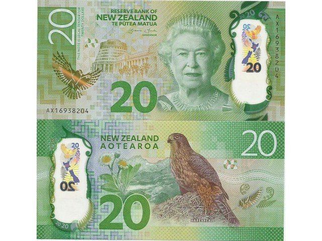 New Zealand Novi Zeland 20 dollars 2016. UNC P-193a