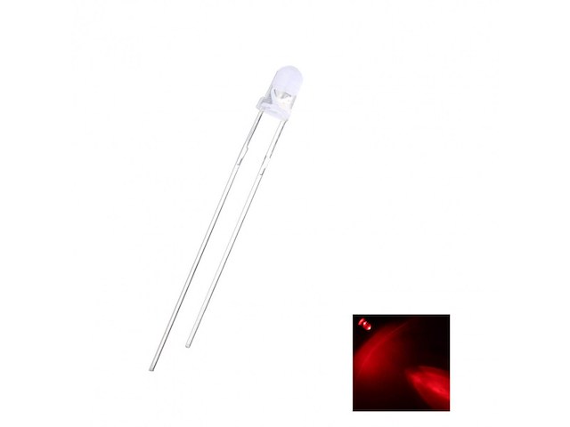 LED DIODA 3MM CRVENA ULTRA BRIGHT-100 KOMADA