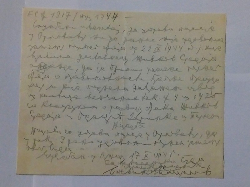 Sluzbeni izvestaj - 1944.godina
