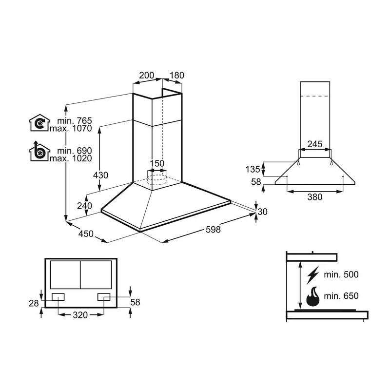 Electrolux kaminski aspirator LFC316X