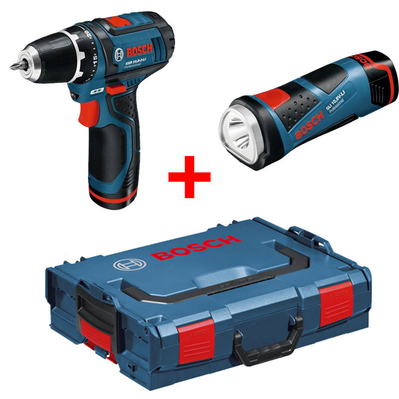 Bosch - Aku bušilica-odvrtač GSR 10,8-2-LI + GLI PowerLED Professional u L-Boxx