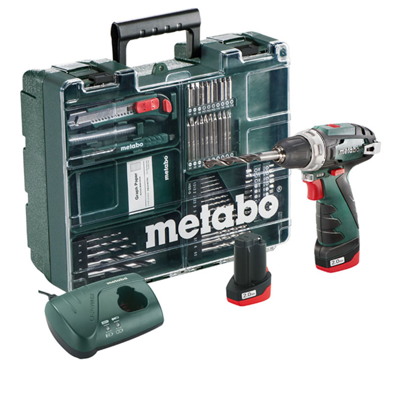 Metabo - Akumulatorska bušilica odvrtač PowerMaxx BS Basic Set