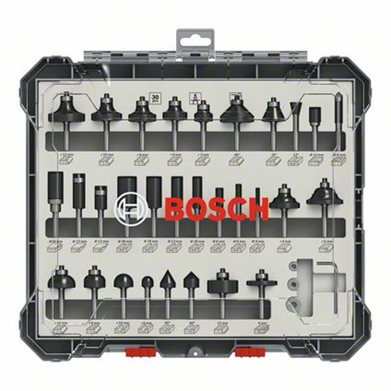 Bosch - 30-delni set Karbidnih glodala Standard for Wood - "Mix" 6 mm