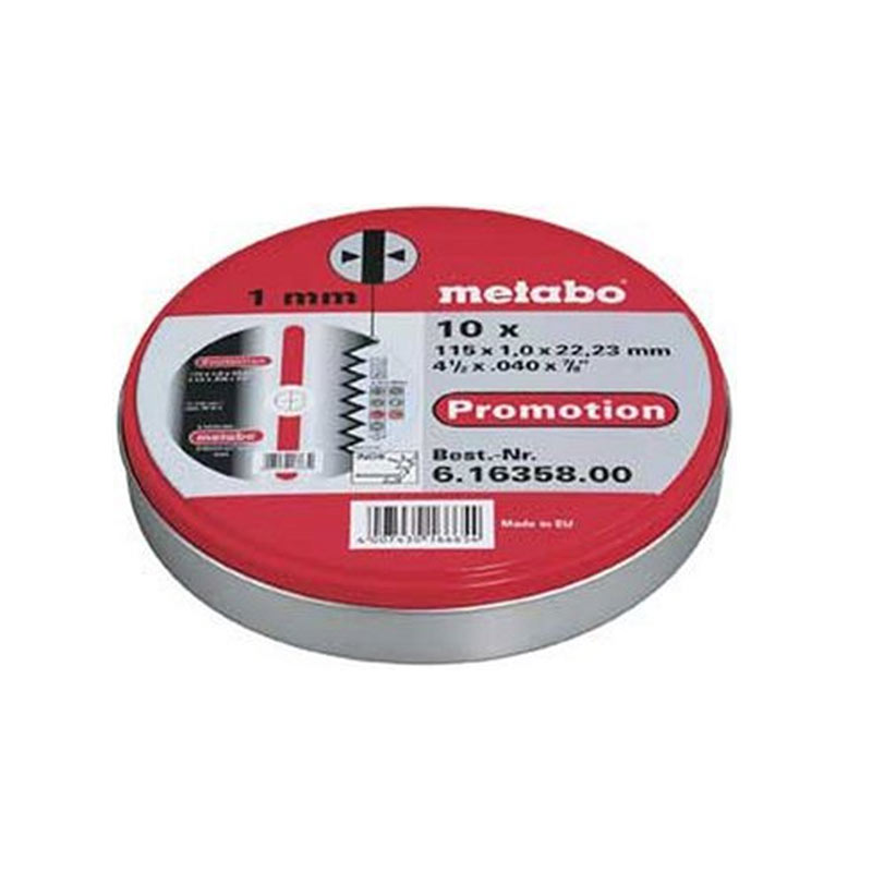 Metabo - Set 10 reznih ploča Promotion 115mm metal/inox