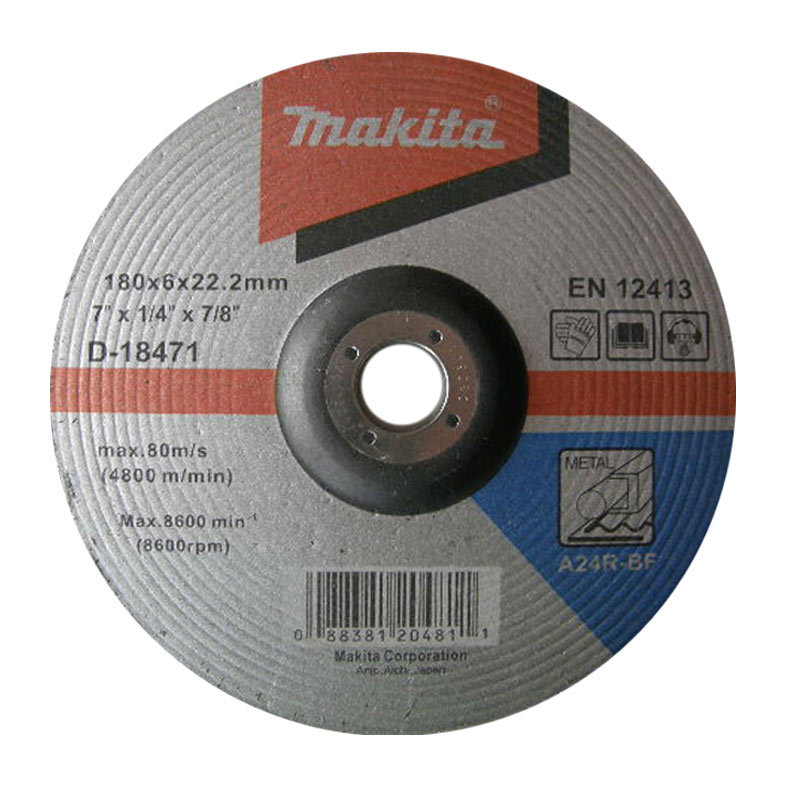 Makita - Brusni disk sa presovanim centrom za čelik 180mm D-18471
