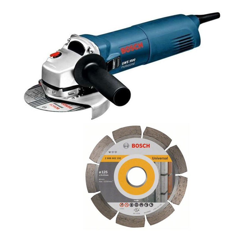 Bosch - Ugaona brusilica GWS 1000 Professional + dijamantski disk "Professional for Universal"