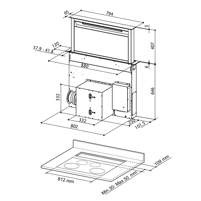 Faber ugradni aspirator FABULA PLUS BK