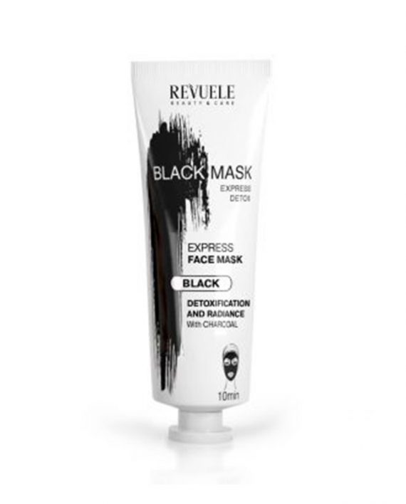 Crna maska sa aktivnim ugljem za dubinsko čišćenje kože lica REVUELE Express Detox 80ml