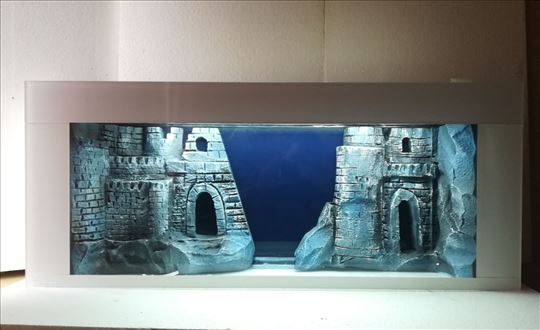 Plazma akvarijum sa 3D pozadinom beli