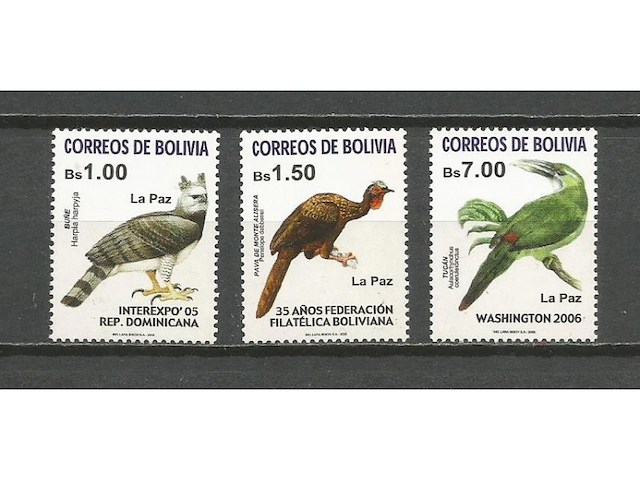 bc Bolivia 2005. Ptice,cista serija