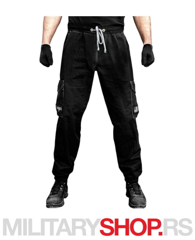 PUNISHER crne sportske pantalone