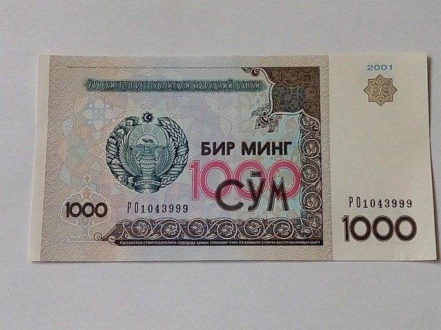 1000 Sum 2001.godine - Uzbekistan - ODLICNA -